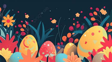 Easter Colorful Dark Background Easter Easter Eggs Deep Background