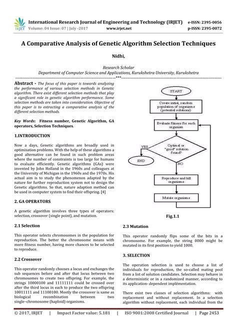 A Comparative Analysis Of Genetic Algorithm Selection Techniques Pdf