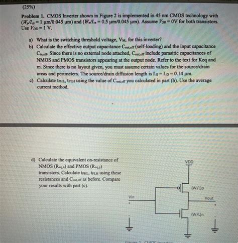 solved use transistor parameters in the handout gpdk cmos