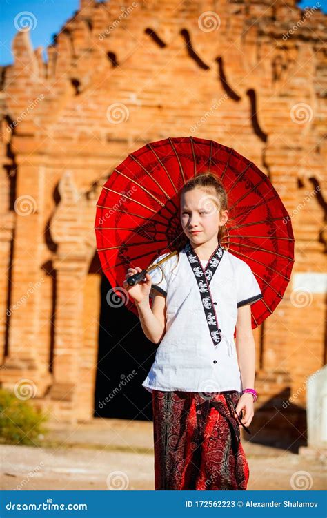Young Girl In Bagan Myanmar Stock Image Image Of Stone Temple 172562223