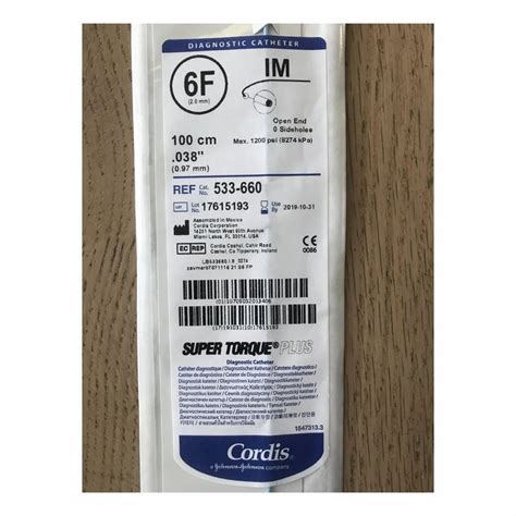 Straight Single Straight Diagnostic Catheter Cordis 110 Cm For