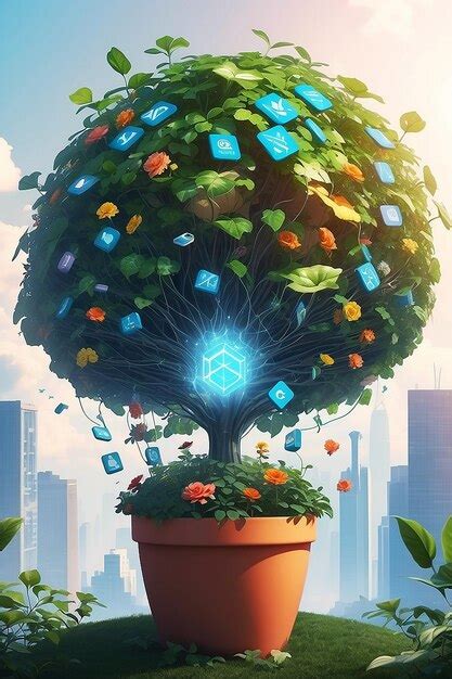 premium photo blossoming possibilities nurturing the digital garden