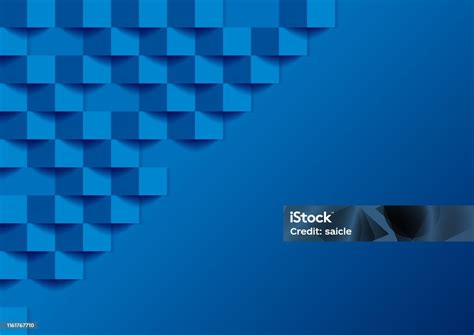블루 테크 기하학적 모자이크 3d 사각형 추상 배경 0명에 대한 스톡 벡터 아트 및 기타 이미지 0명 3차원 형태 건축 Istock