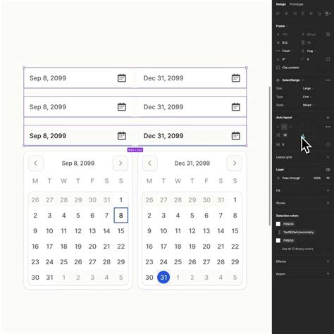 Responsive Date Picker Component In Figma Uidesign Designsystems