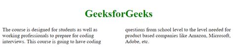 Cómo alinear texto en CSS donde ambas columnas son rectas Barcelona Geeks