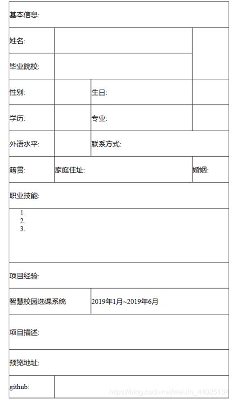 如何在html中制作个人简历表单简历表格html Csdn博客 如何在html中制作个人简历表单简历表格html Csdn博客