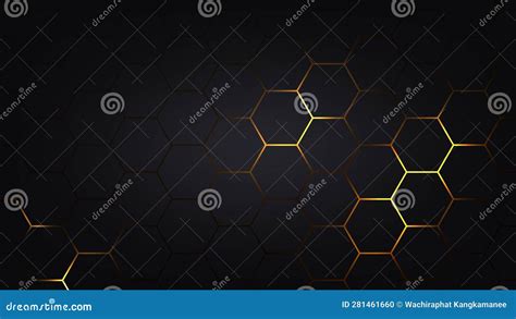 Hexagonal Abstract Technology Background Electric Glow Hexagonal