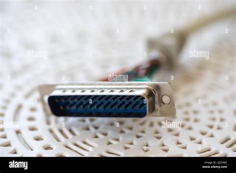 Close Up On A LPT Cable Paraller Printer Port Stock Photo Alamy