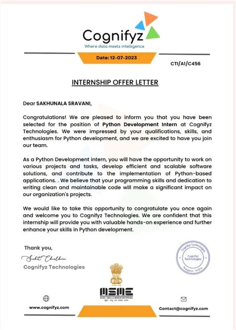 Sravani Sakhunala On Linkedin Cognifyz Cognifyztech