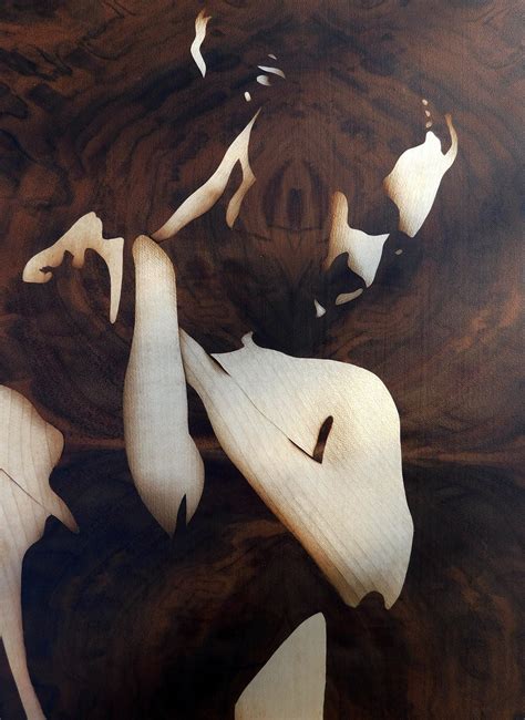 Naked Woman Black And White Silhouette Wood Marquetry Wall Art Etsy