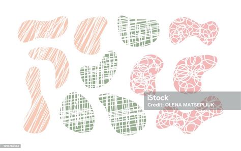 내부에 혼란스러운 선이있는 추상적 인 모양 파스텔 손으로 그린 요소는 세련되고 트렌디 한 현대적인 디자인을 만듭니다 0명에 대한 스톡 벡터 아트 및 기타 이미지 Istock