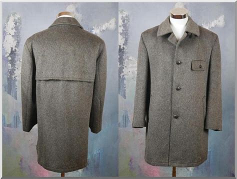 1980s Overcoat Brown Mohair Wool Blend Mens Mad Men Style German