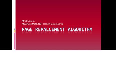Lect 4 Page Replacement Algorithm Operating System Youtube