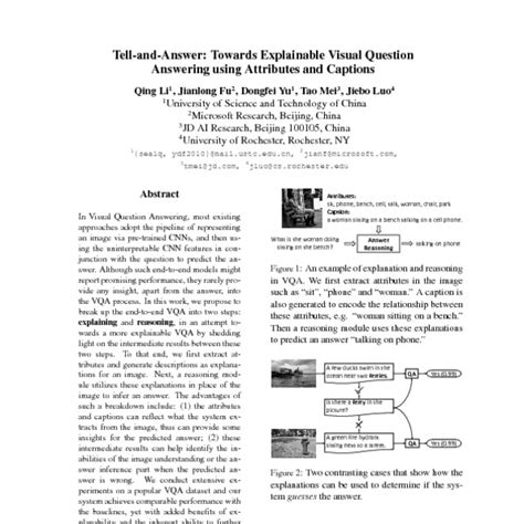 Tell And Answer Towards Explainable Visual Question Answering Using