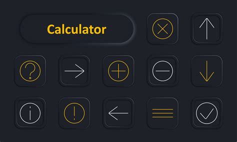 Calculator Set Icon Question Mark Arrow Plus Minus Multiply Divide Exclamation Check