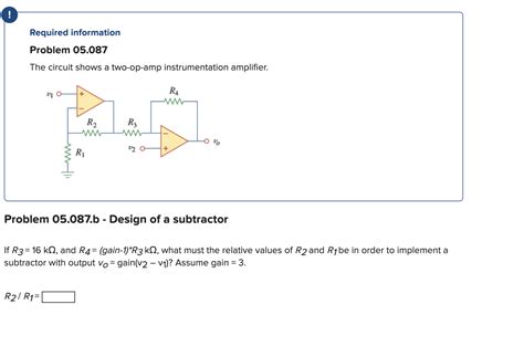 Solved The Circuit Shows A Two Op Instrumentation Chegg