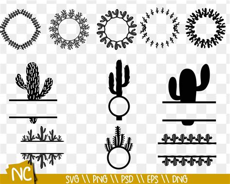 Cactus Monogram Svg Cactus Svg Cactus Clipart Svg Succule Inspire Uplift