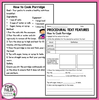 Procedural Text Examples 10 Reading Samples By Pink Tulip Teaching Creations