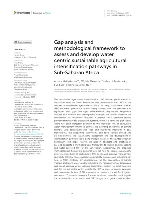 pdf gap analysis and methodological framework to assess and develop