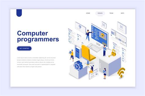 Computer Programmers Isometric Concept 260971 Vector Art At Vecteezy