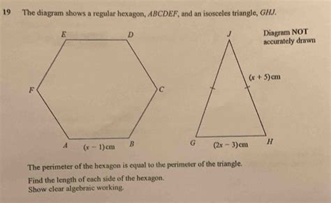 Solved 19 The Diagram Shows A Regular Hexagon Abcdef And An