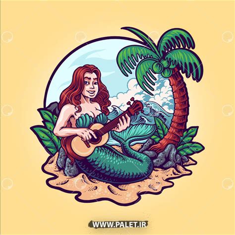 وکتور کارتونی پری دریایی