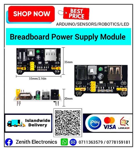 Zenith 🔥 Mb102 Breadboard Power Supply Module Best For Arduino And Diy Electronics Lkr 22000