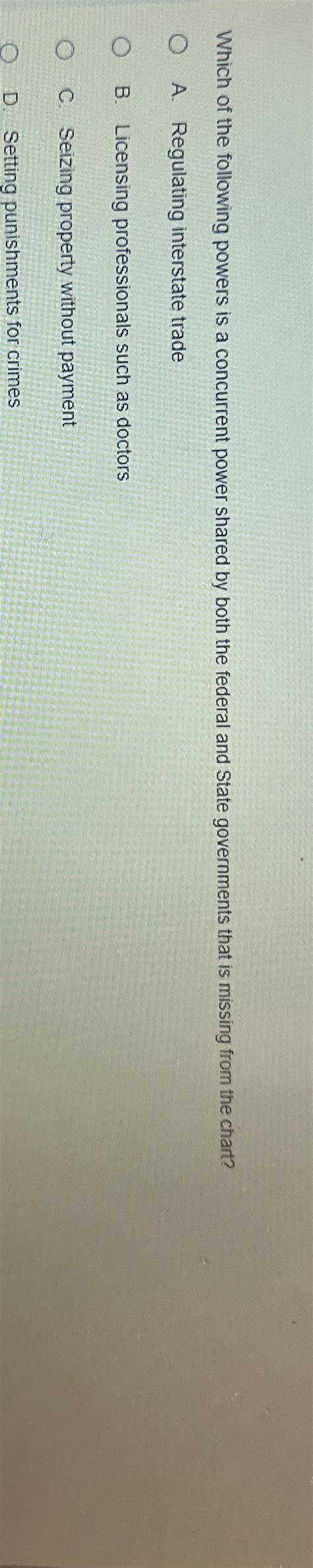 solved which of the following powers is a concurrent power