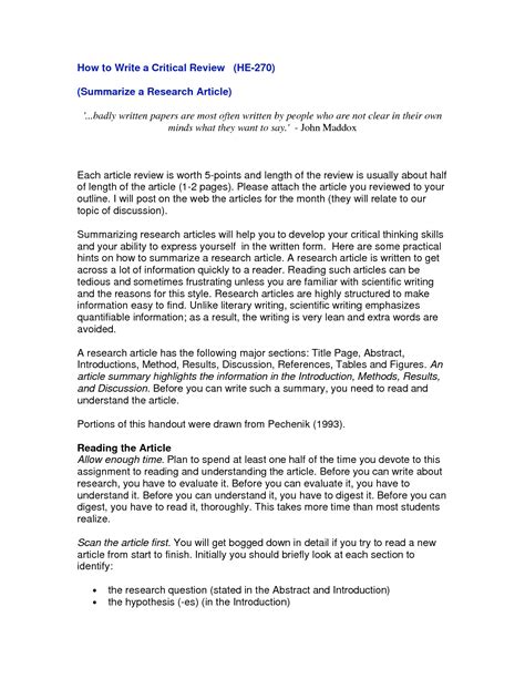 How To Write Summary Of Article What This Handout Is About