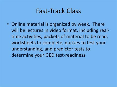 Ppt Welcome To Ged Fast Track Online Powerpoint Presentation Free
