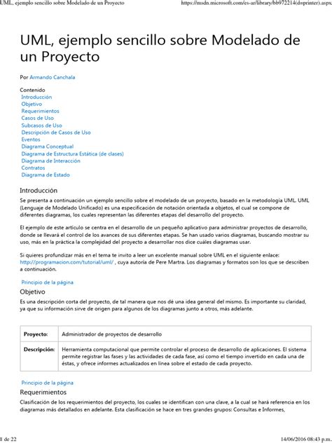 Uml Ejemplo Sencillo Sobre Modelado De Un Proyecto Descargar Gratis
