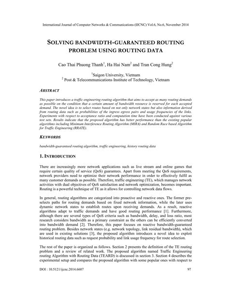 Solving Bandwidth Guaranteed Routing Problem Using Routing Data Pdf