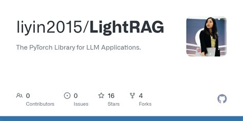 Github Liyin2015lightrag The Pytorch Library For Llm Applications