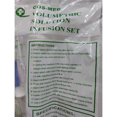 Cos Med Volumetric Solution Infusion Set Soluset Set Volumetric Set