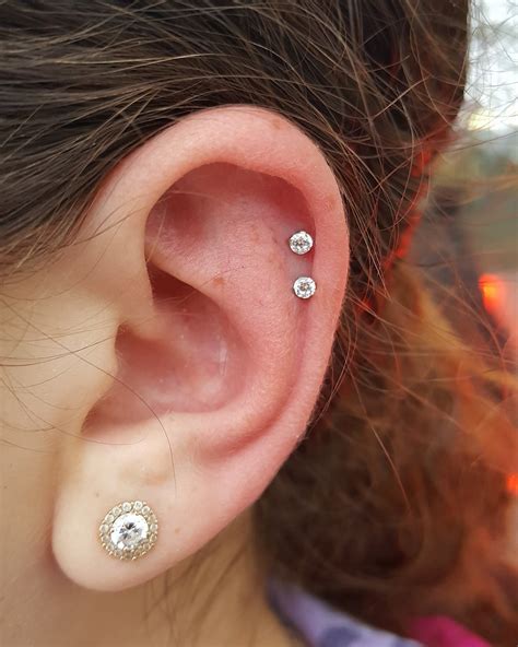 Double Helix Piercing Helix Piercing Stud Earings Piercings Ear