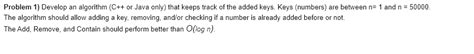 Solved Problem 1 Develop An Algorithm C Or Java Only
