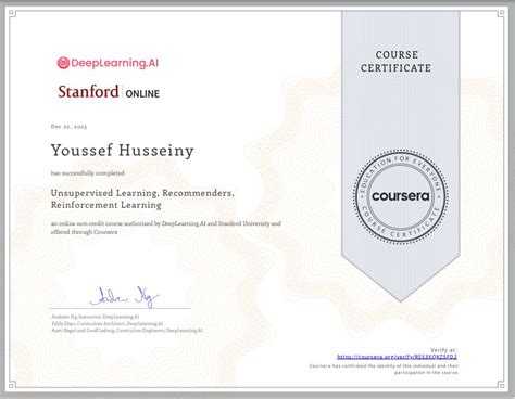 Youssef Husseiny On Linkedin Machinelearning Coursera Deeplearningai Stanforduniversity