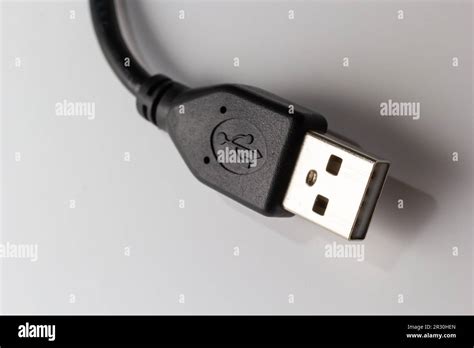 Close Up Of Usb Cable On White Background Data Transfer Technologies