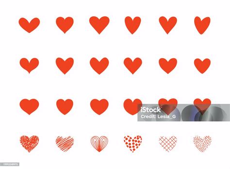 손으로 그린 사랑 하트 컬렉션입니다 발렌타인 데이를위한 디자인 요소 하트 모양에 대한 스톡 벡터 아트 및 기타 이미지 하트 모양 심장 벡터 Istock
