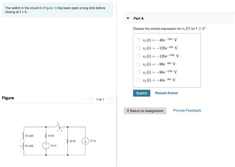 Solved The switch in the circuit in (Figure 1) has been open | Chegg.com
