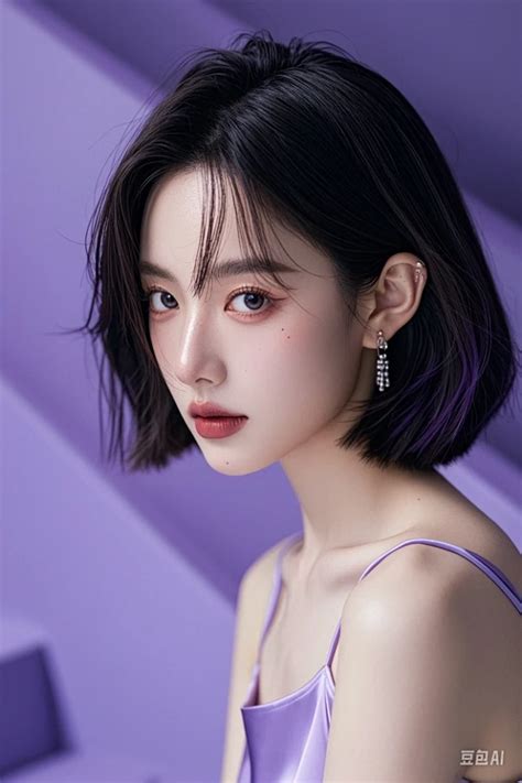 马尾发女孩人像 4 花瓣网