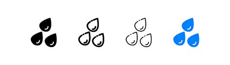 물 세트 아이콘입니다 액체 세 방울 비 눈물 아쿠아 음주 증발 사람 안개 안개 갈증 식수 물을 절약하십시오 H2o 개념입니다