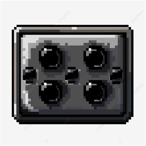 Black Rewind Button Pixel Art Design Multimedia Button Interface Png