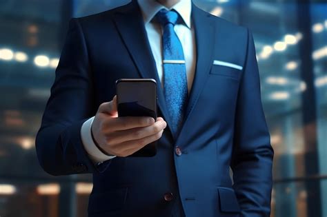 Premium Ai Image Businessman Using Smartphone