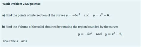 Solved Work Problem 2 20 Points A Find The Points Of Chegg Com
