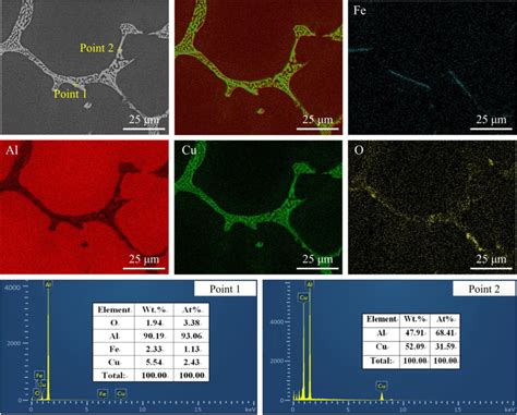 Sem Map Scanning Results Of Solute Elements And Corresponding Eds Point Download Scientific