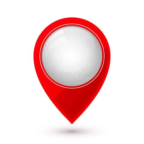 Map Pointer Icon In Flat Style With Shaddow Navigator Symbol Isolated On White Background Stock
