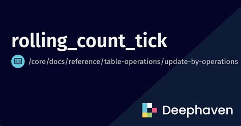 Rolling Count Tick Deephaven