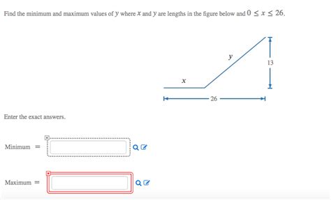 Solved Find The Minimum And Maximum Values Of Y Where X And