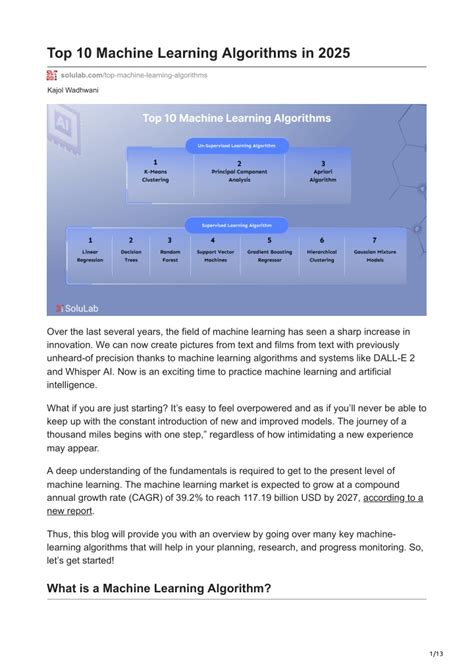 Ppt Top 10 Machine Learning Algorithms In 2025 Powerpoint